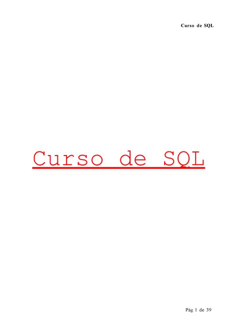 Curso Sql B Sico Curso De Sql Indice Ciclo De Desarrollo
