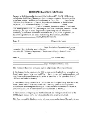 Oklahoma Easement Doc Template PdfFiller