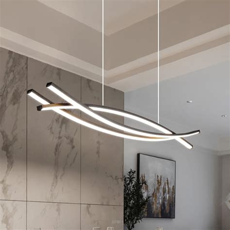 Lustre Em Curva Minimalista Led