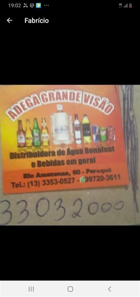 Carta del pub y bar Adega e Conveniência Grande Visão Guarujá