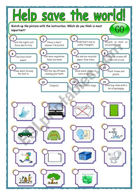 Environment Worksheet Esl Worksheet By Nasimk