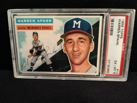Auction Prices Realized Baseball Cards 1956 Topps Warren Spahn WHITE BACK