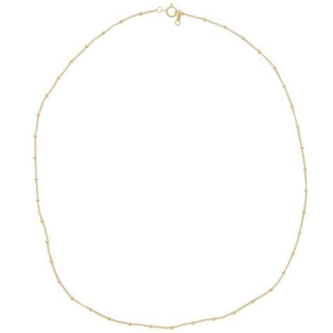 Tour de cou maille Gourmette alternée 1x1 perles rondes 2 mm Gold