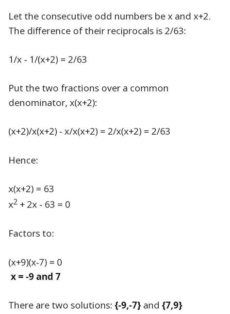 find two consecutive positive odd number given that the difference between their reciprocals is