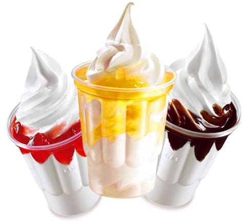 Three Assorted Flavor Sundaes Cups Ice Cream Png Waffle Ice Cream