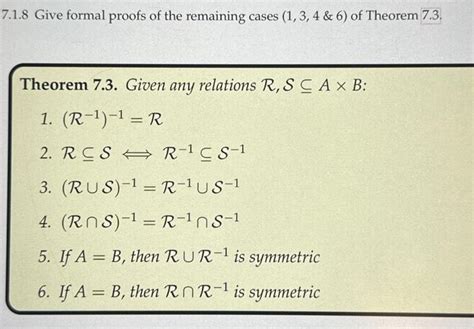 solved 1 8 give formal proofs of the remaining cases