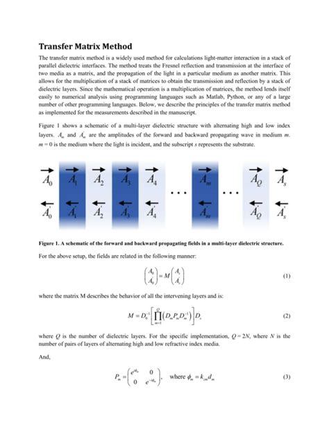 equation chapter 1 section 1transfer matrix method