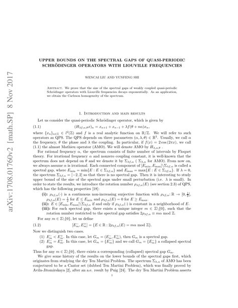 pdf upper bounds on the spectral gaps of quasi periodic schrodinger operators with liouville