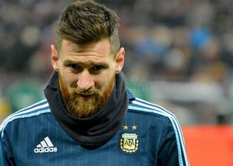 Capitán Nacional Lionel Messi Del Equipo De Fútbol De La Argentina Foto