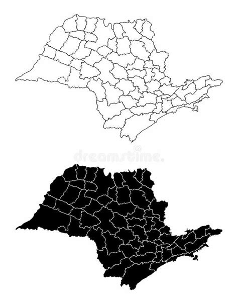 Mapa Do Estado De S O Paulo Ilustra O Stock Ilustra O De Contorno