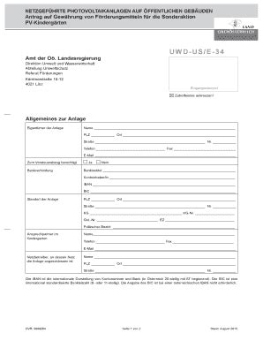 Ausfüllbar Online land oberoesterreich gv Formular UWD USE 34