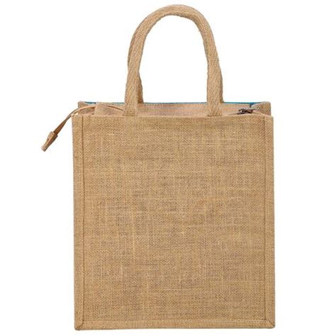 Silver Natural Brown Eco Friendly Plain Jute Bags With Loop Handle At