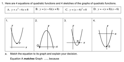 how to match a quadratic equation with its graph tessshebaylo