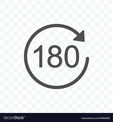 180 Degrees Rotation Icon Isolated On Transparent Vector Image