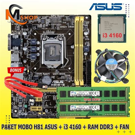 Jual Paket Mainboard Mobo Intel H Asus Lga Processor Core I