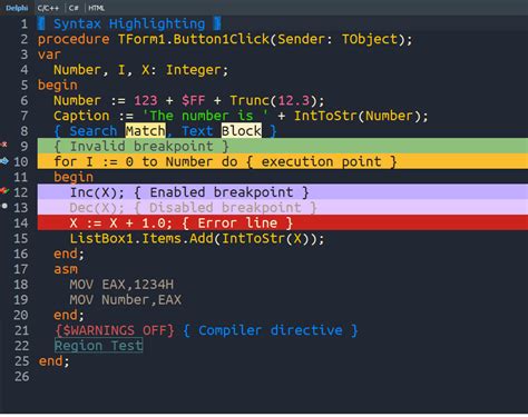 My Delphi IDE Editor Themes Delphi IDE And APIs Delphi PRAXiS En