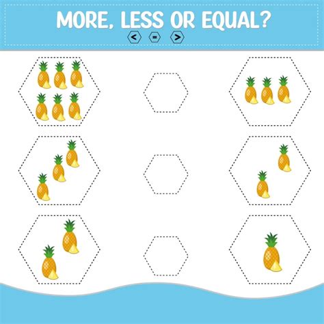 Jogo educativo para crianças mais menos ou igual conte a quantidade de