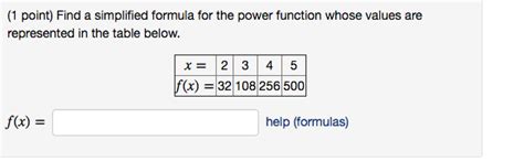 solved find a simplified formula for the power function
