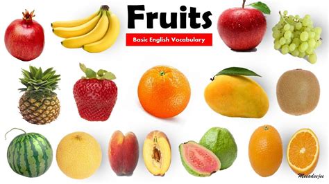 Fruits Name Learn Fruits Name In English Name Of Fruits Basic