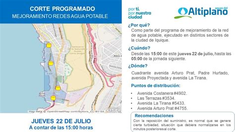 Hoy Jueves Aguas Del Altiplano Anuncia Corte Programado Para Sector