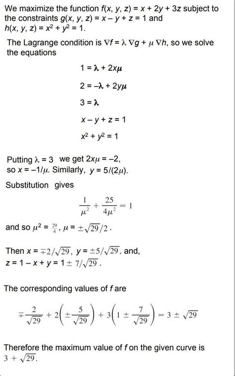 find the maximum value of the function f x y z x 2y 3z on the curve of intersection