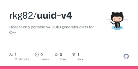 GitHub Rkg82 Uuid V4 Header Only Portable V4 UUID Generator Class