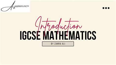 Introduction To The Igcse Mathematics Syllabus Youtube