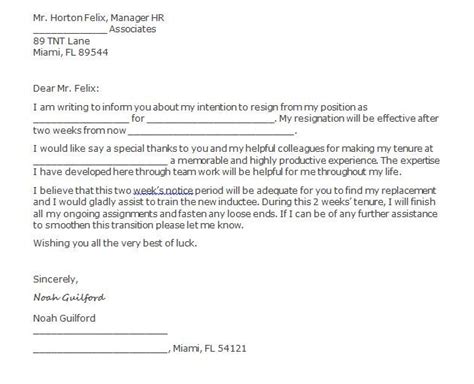 40 Two Weeks Notice Letters Resignation Letter Templates Artofit