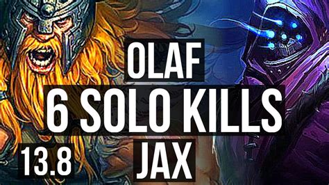 OLAF Vs JAX TOP 66 Winrate 6 Solo Kills Legendary KR Master