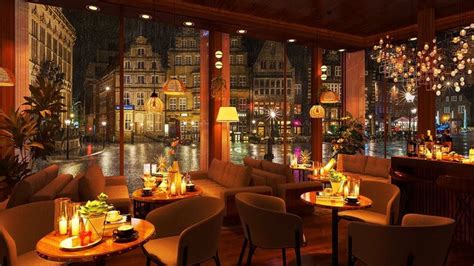 Rainy Night Relaxing Jazz Music 4K Coffee Shop Smooth Piano Jazz