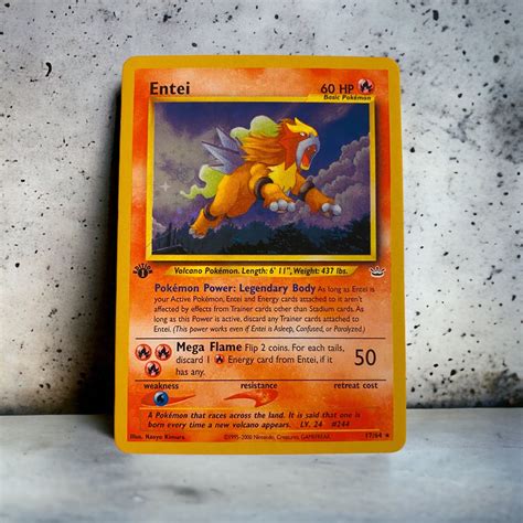 Entei 1st Edition Pokémon Holo Proxy Card Etsy UK