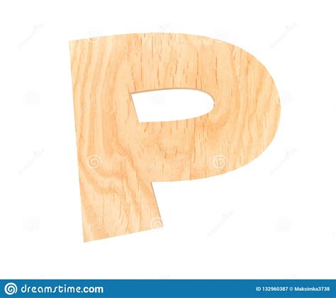 3D Decorative Wooden Alphabet Capital Letter P Stock Illustration