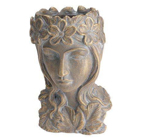 Ghiveci Decorativ Athena Statueta Auriu Antichizat 32cm Azay Design