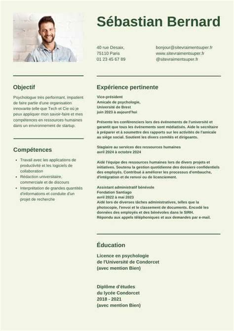 comment rédiger un cv professionnel exemples Economie et Gestion