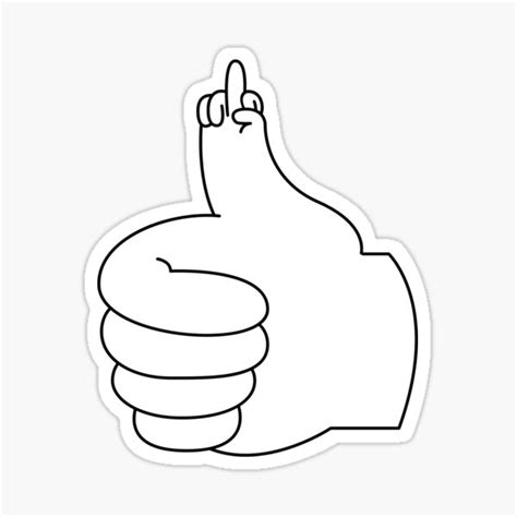 Thumb Up Middle Finger Sticker For Sale By Lhadii Redbubble