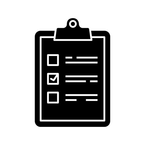 Glyphensymbol für Aufgabenplanung Checkliste Aufgabenliste