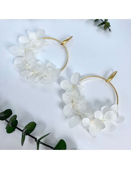 Boucles d oreilles Nalah en fleurs stabilisées BFlower Comptoir Doré