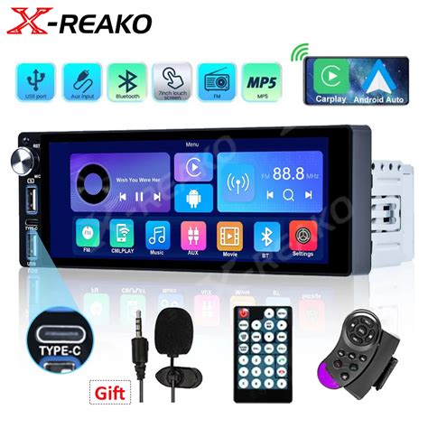X REAKO Universal 1din Carplay Radio Car Multimedia Player 6 9 Inch