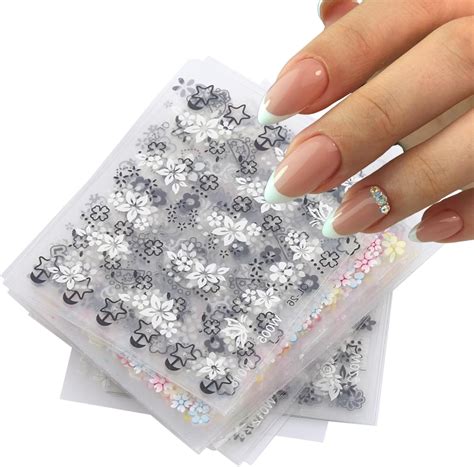 VETPW 44 Feuilles 3D Autocollants Pour Ongles Nail Art Autocollants De