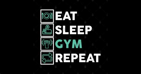 Eat Sleep Gym Repeat Fitness Design Fitness Sticker TeePublic