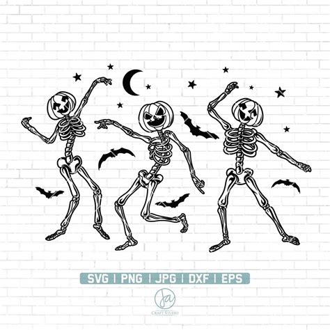 Dancing Skeleton Png Svg Halloween Dancing Skeleton Svg Etsy