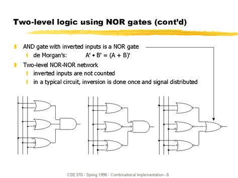 Two Level Logic Using NOR Gates Contd