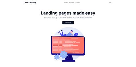 next shadcn landing an open source easy to setup customizable quick and responsive landing