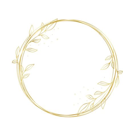 Golden Sparkling Frame White Transparent Golden Frame Flowers With