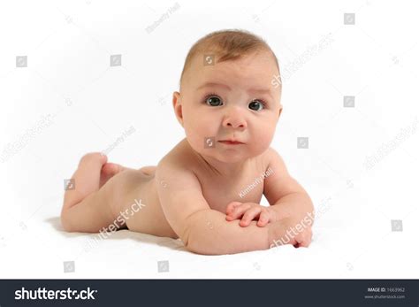 Naked Baby On White Backdrop Stock Photo 1663962 Shutterstock