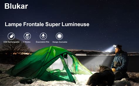 Blukar Lampe Frontale Rechargeable L Super Lumineux Tanche L Ger