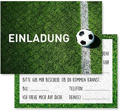 15 x Fussball Einladungskarten Kindergeburtstag Rund Fußball Einladung