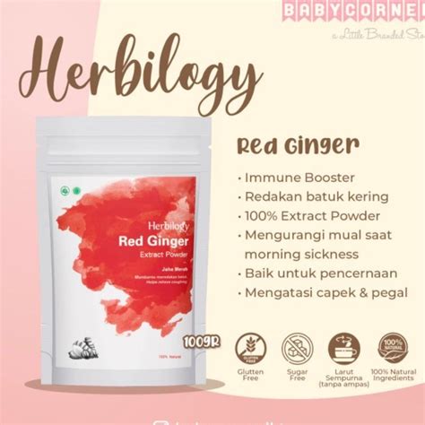 Jual Herbilogy Red Ginger Ekstrak Jahe Merah Murnj Shopee Indonesia