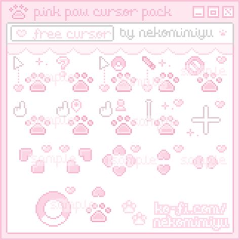 F2U Pink Paw Cursor Pack Mii S Ko Fi Shop Ko Fi Where