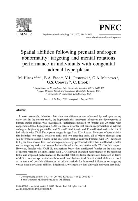 pdf spatial abilities following prenatal androgen abnormality hot sex picture